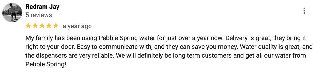 Thank You! - Pebble Spring Water